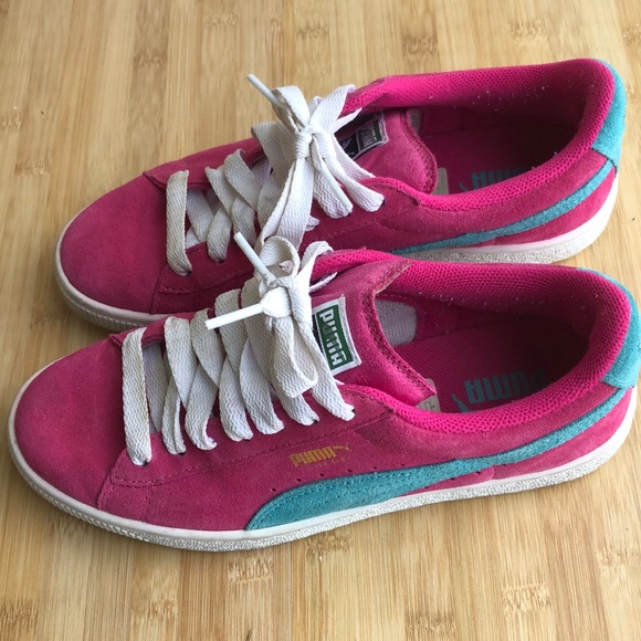 Puma | Shoes | Magenta Clyde Puma Barely Worn Size 6y Euro 38 | Poshmark